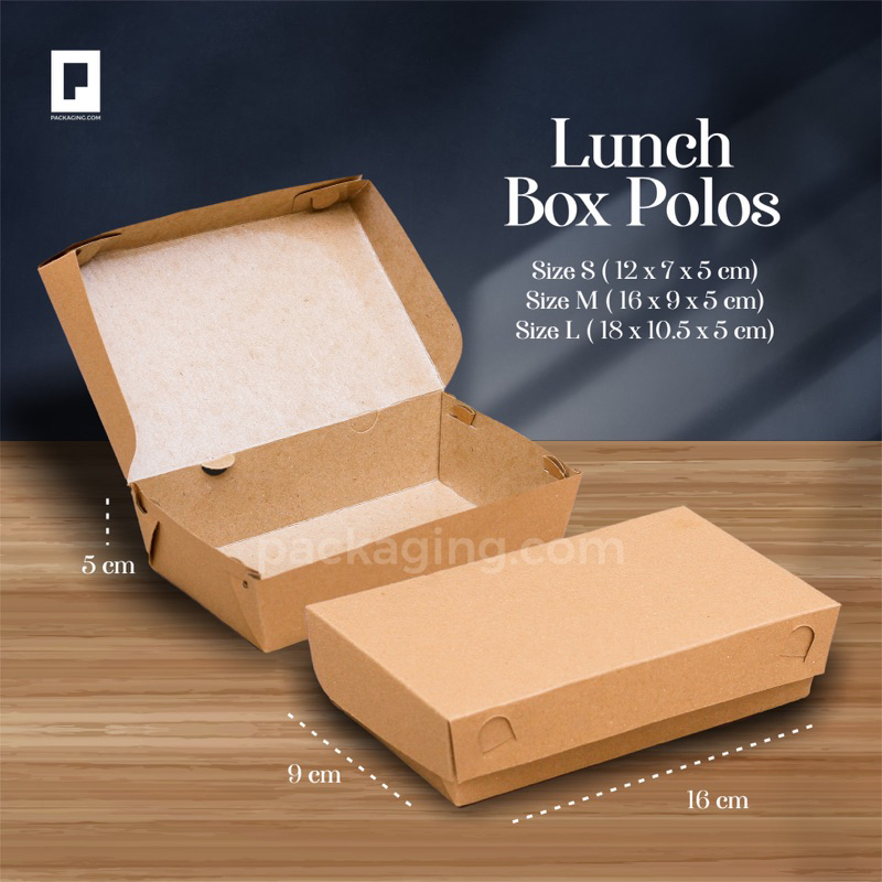 Jual Lunch Box Size M/Lunchbox Kraft Polos/Kotak makanan kertas/Lunch ...