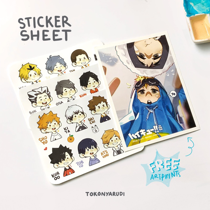 Jual anime haikyuu sticker sheet | free artprint | by rudi | Shopee ...