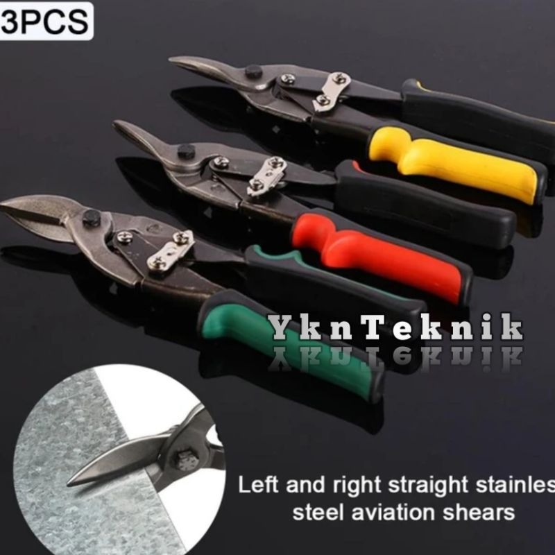 Jual Tang Potong Seng Baja Flat Tipis Tang Aviation Snips 3 Pcs Tang ...
