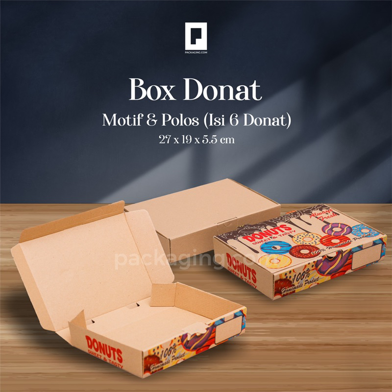 Jual Box Donat Uk. 27x18,5x5/Dus Donat/Kotak Donat/Tempat Donat/Kemasan ...