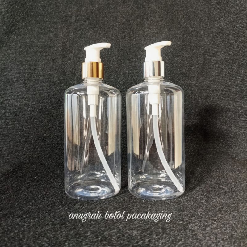 Jual Botol Pump 500ml Clear Pump Almunium Gold Silver Botol Sabun Cair | Shopee Indonesia