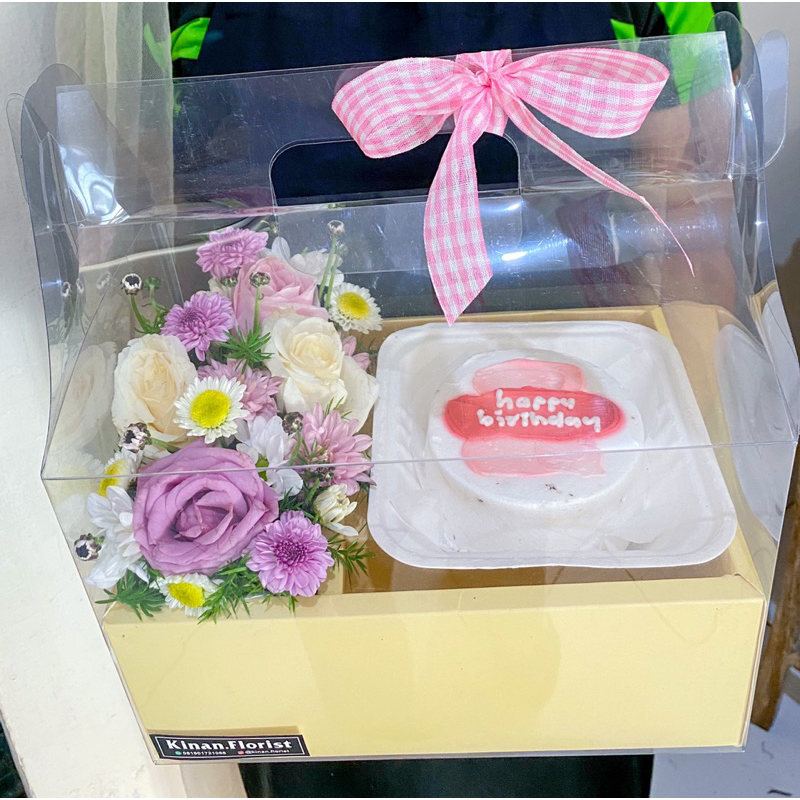 Jual Transparent Portable Flowers Cake - kotak bunga - kue dan bunga ...
