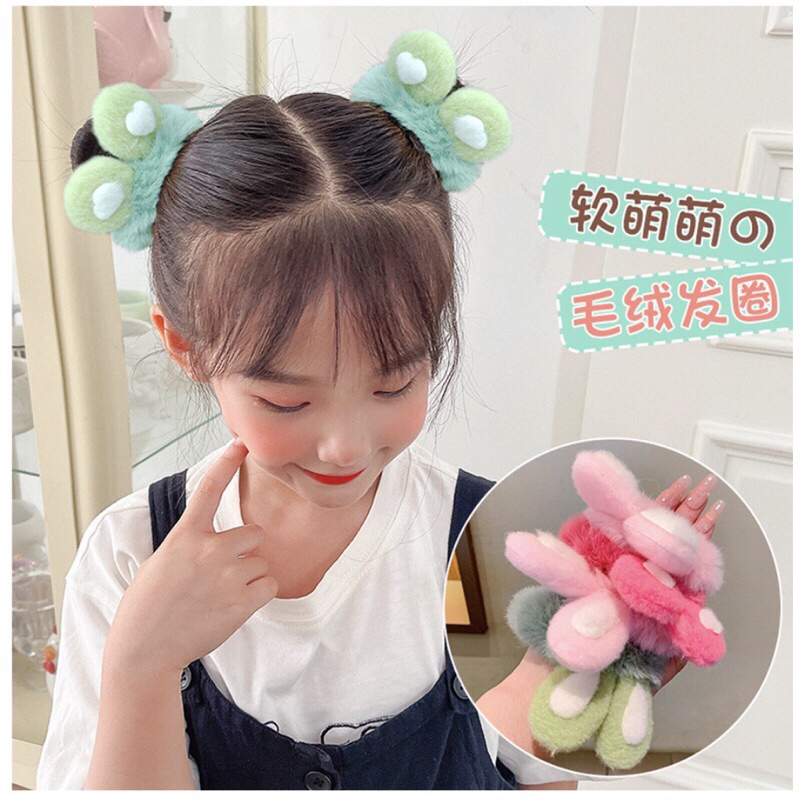 Jual Ikat Rambut Donut Anak Import Telinga Bear Rabbit Kucing | Shopee ...