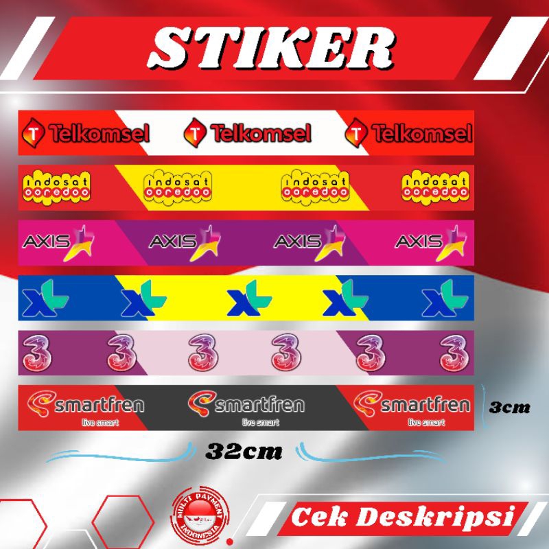 Jual STIKER VINYL ETALASE KONTER LOGO OPERATOR ISI 15PCS | Shopee Indonesia