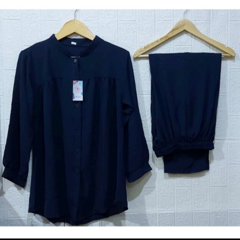 Jual baju one set delina crinkle air flow,baju kekinian | Shopee Indonesia