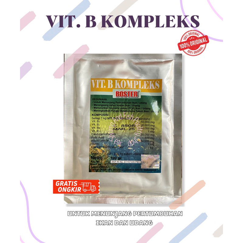 Jual BOSTER VITAMIN B - COMPLEK 100 gram, vit B-complek serbuk BOSTER ...