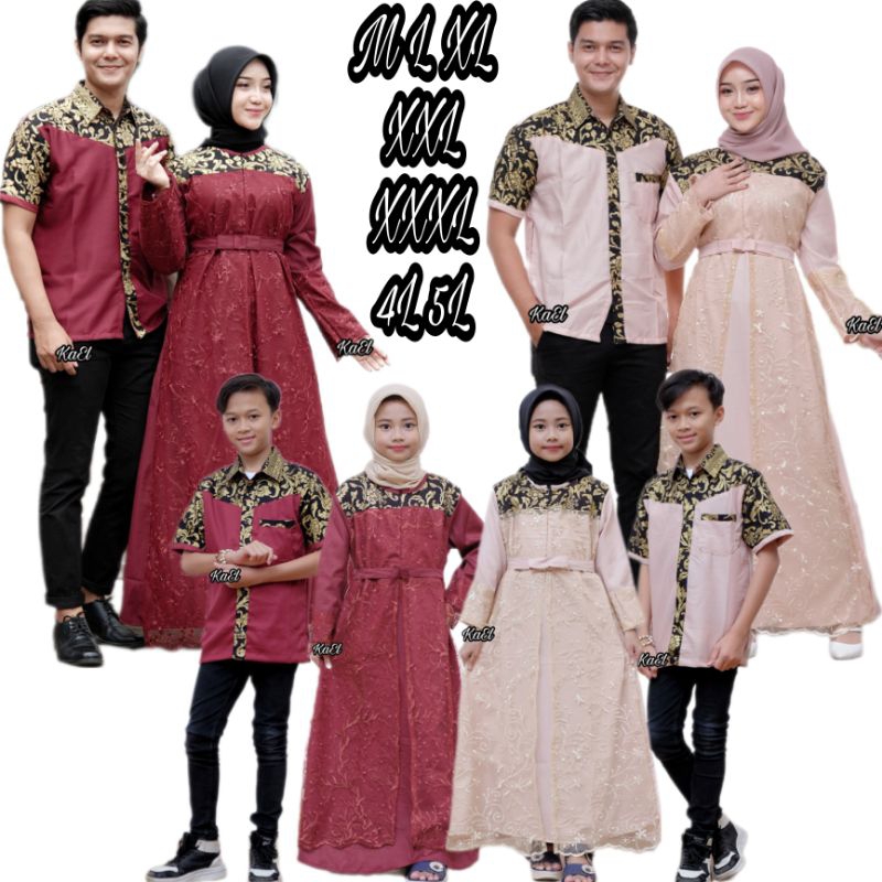 Jual Baju Couple pasangan Baju lebaran 2025 Couple gamis batik keluarga ...
