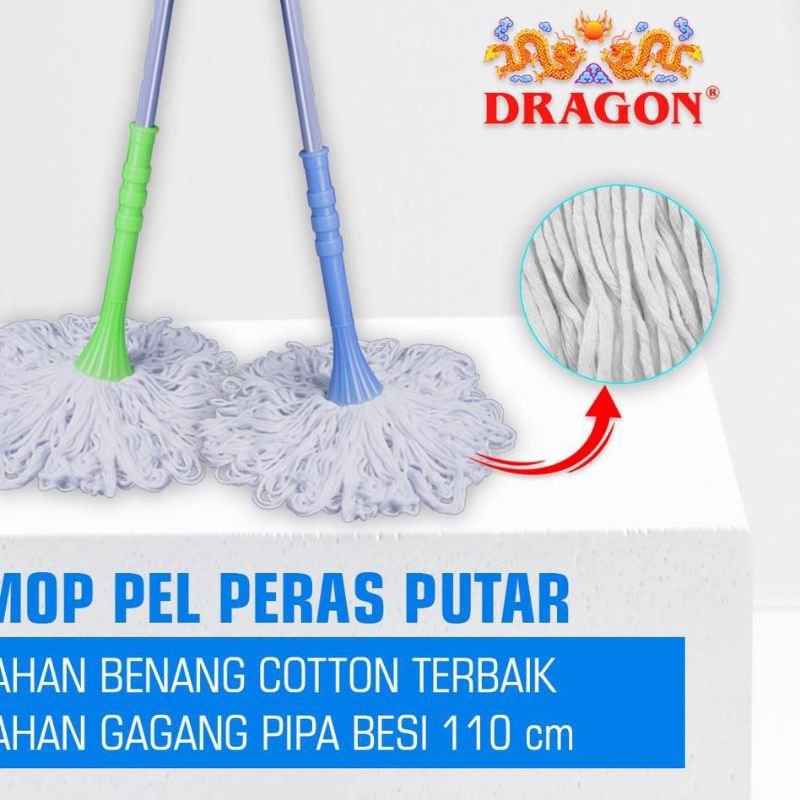 Jual DRAGON Alat Pel Lantai Peras Putar Otomatis Pel Gagang Pipa Besi ...