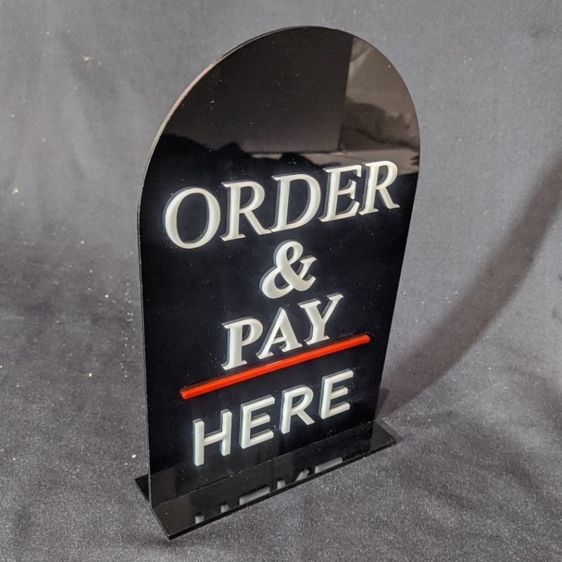Jual SIGNBOARD ORDER & PAY HERE | PAPAN PENANDA AKRILIK | Shopee Indonesia