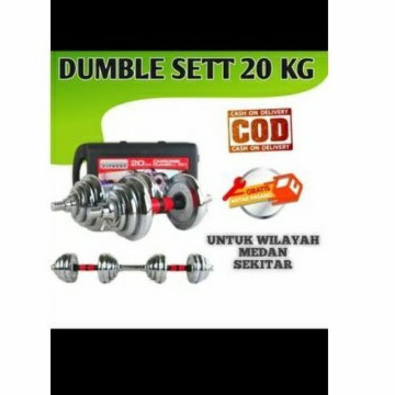 Jual DUMBLE SET 20 KG NEW/DUMBLE /BARBEL | Shopee Indonesia