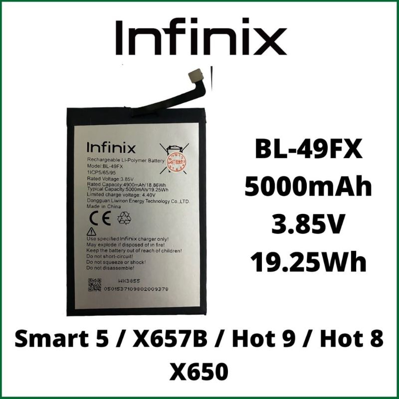 Jual Baterai infinix BL-49FX Smart 5/ Hot 8/Hot 9 Pro /Hot 20i/Smart 6 ...