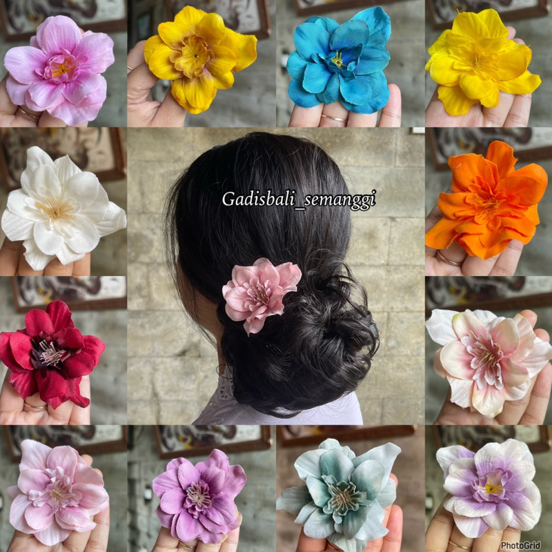 Jual Bunga Sakura/Bunga Satuan/Set Karet Ulir Bunga Sakura/Sanggul Ulir ...