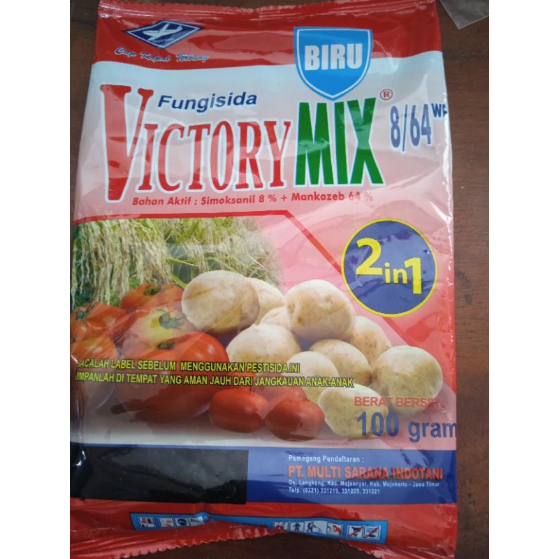 Jual fungisida VICTORY MIX 8/64 WP, 100 gram (biru) | Shopee Indonesia