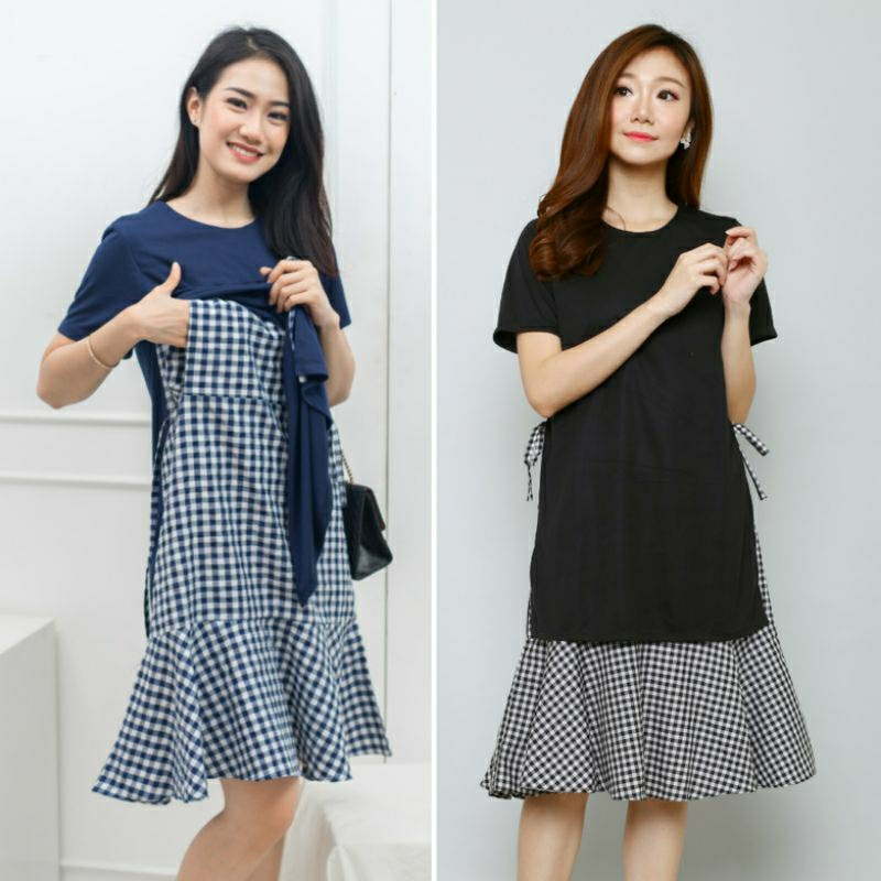 Jual MATERNEL Sweater dress baju menyusui kekinian dengan cover busui ...