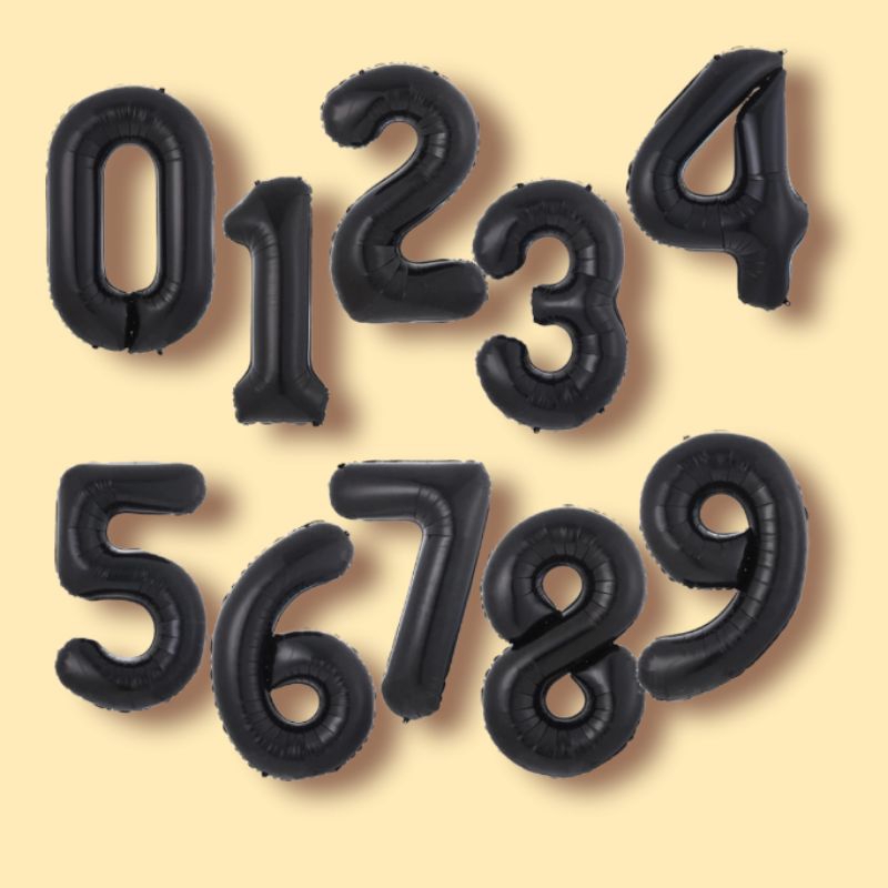 Jual BALON FOIL ANGKA UK. 40 CM & 80 CM HITAM | Shopee Indonesia
