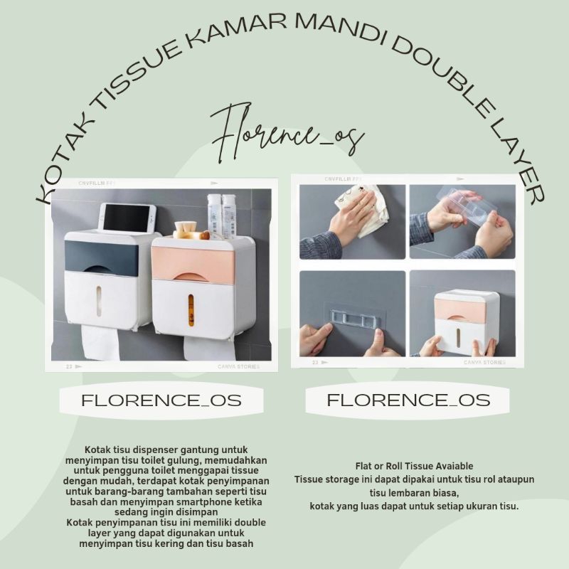 Jual Kotak Tissue Kamar Mandi Double Layer Paper Box | Shopee Indonesia