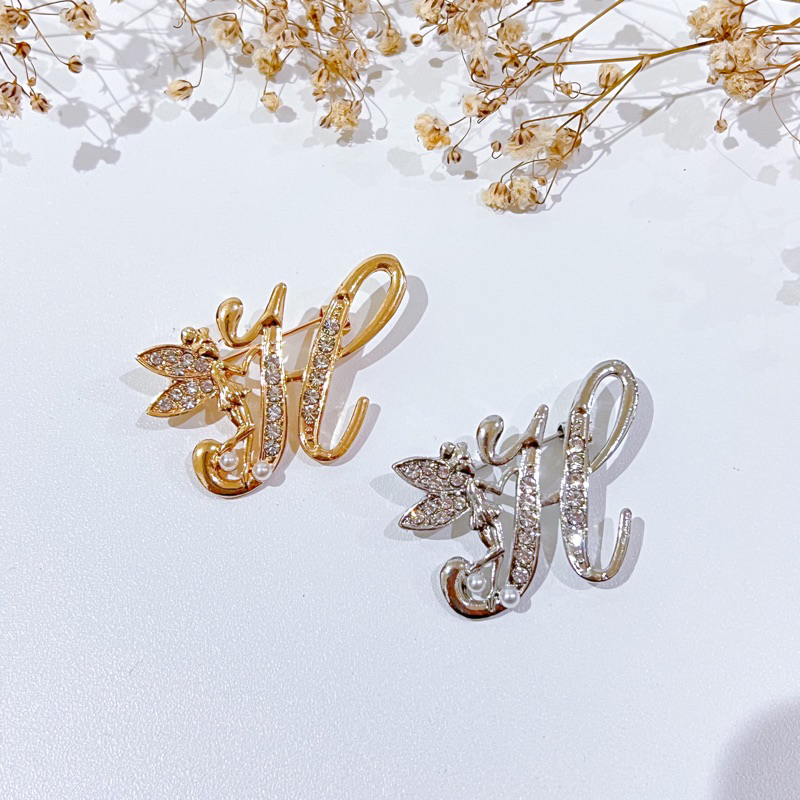 Jual Bros inisial nama gold / Bros alphabet /Bros inisial huruf Harga ...