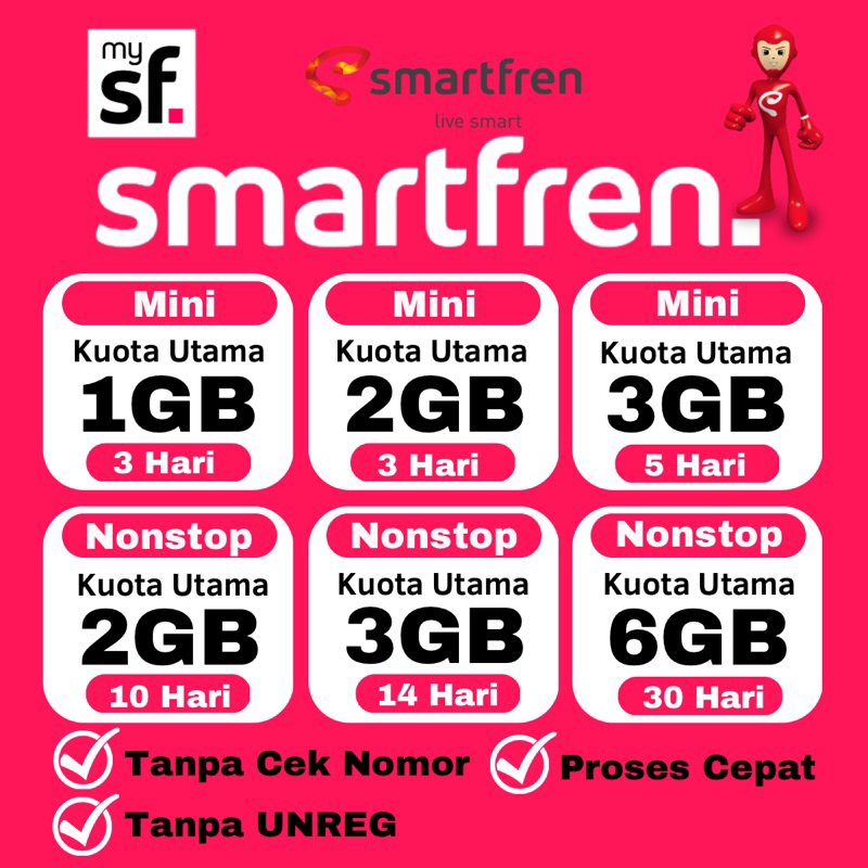 Jual Promo Paket Data Kuota Inject Smartfren Nonstop Full Kuota Utama Tanpa Pembagian Murah ...