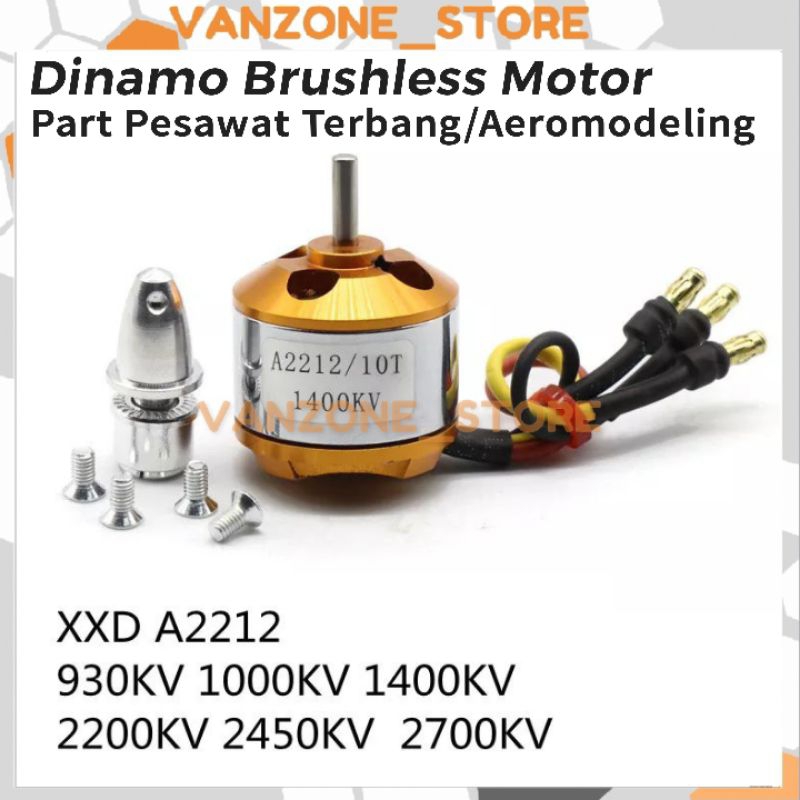 Jual [VANZONE] Dinamo Brushless Motor XXD A2212 930KV 1000KV 1400KV ...