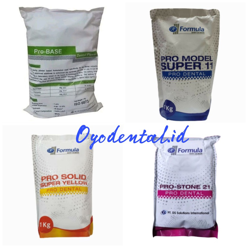 Jual Dental Gips Plaster Probase Putih / Gips Stone Biru Kuning Pink ...