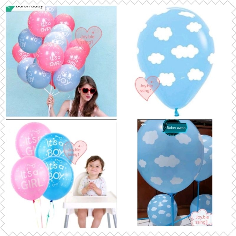 Jual BALON BABY 12" biru pink/ BALON ITS A BOY/BALON ITS A GIRL/BALON ...