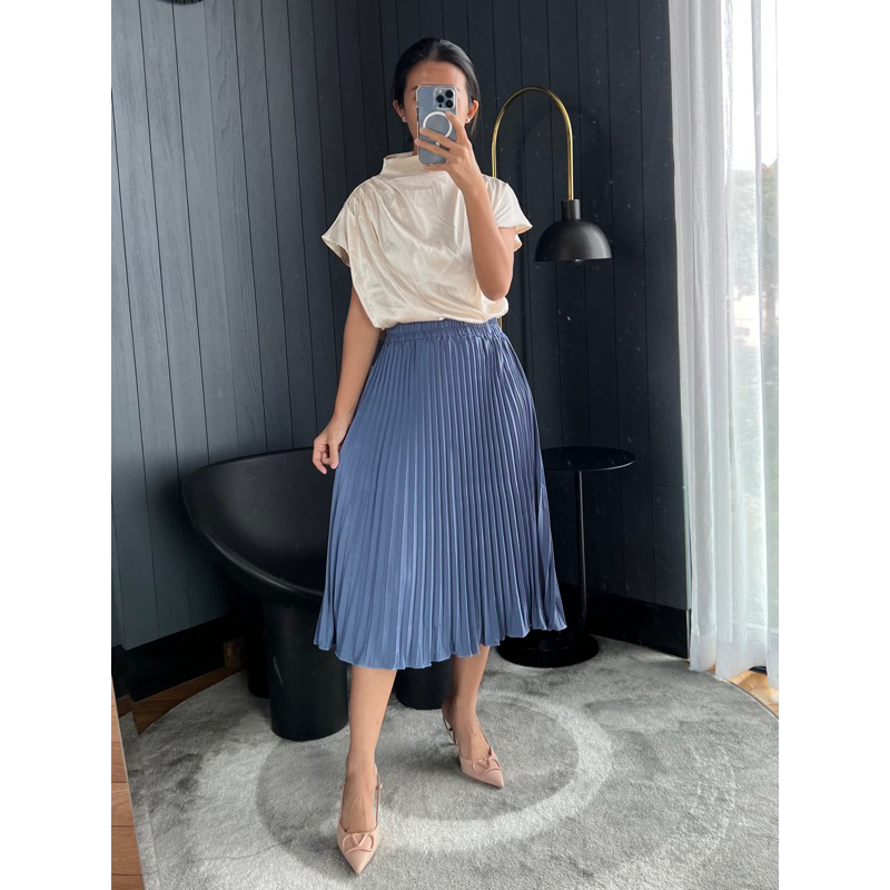 Jual ROK plisket MIDI/ Rok plisket 7/8 tanggung / rok plisket premium / Pleats Skirt (04 ...