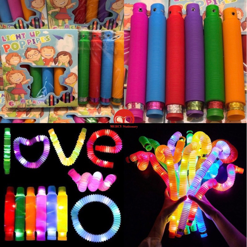 Jual Mainan Lampu Stick Pipa Selang Light Up Pop Pipes Tubes Pop Fidget ...