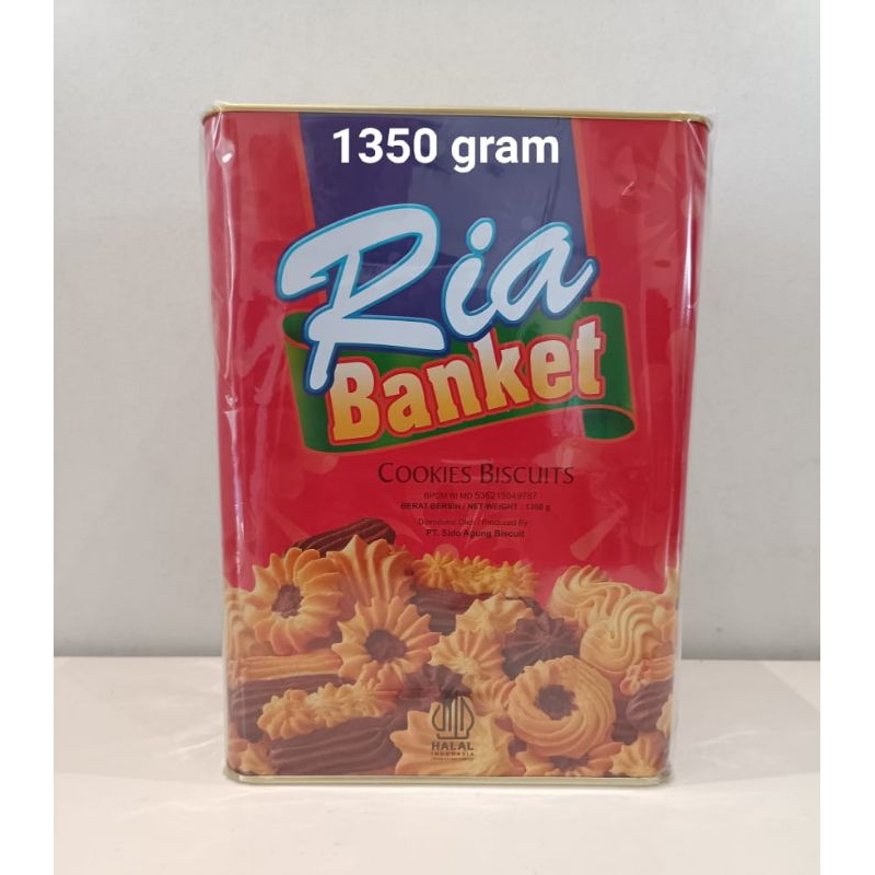 Jual BISCUIT COOKIES "RIA" BANKET KALENG 1350 Gram. | Shopee Indonesia