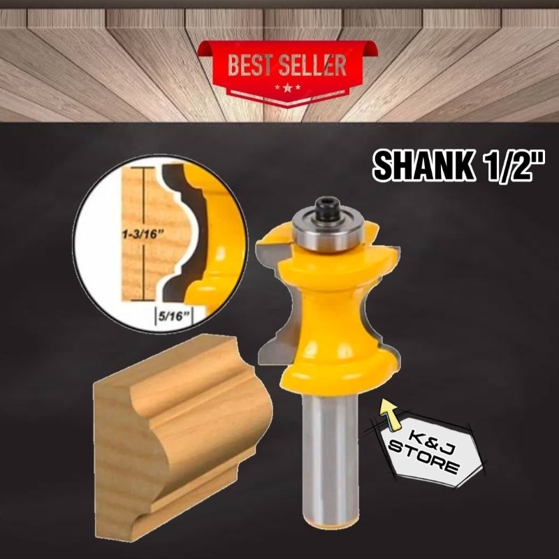 Jual Mata Profil Router Bit Trimmer Shank 1/2" Molding Bullnose Untuk ...