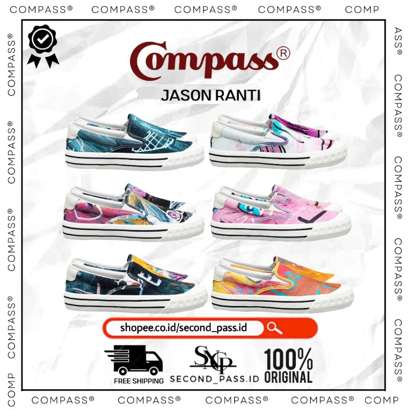 Jual SEPATU COMPASS X JASON RANTI RETROGRADE SLIP ON ARTWORK 1 / 2 / 3 ...