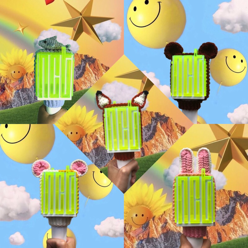 Jual Nct Lightstick deco Neobong headband headcover crochet lightstick ...