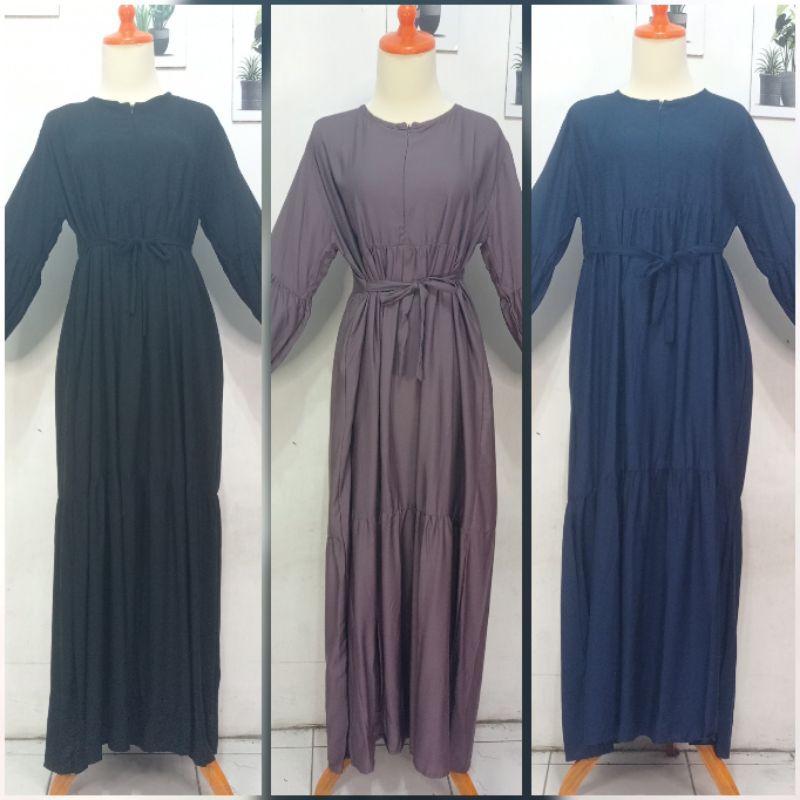 Jual GAMIS LENGAN BALON REMPEL (SAKU + TALI) | Shopee Indonesia