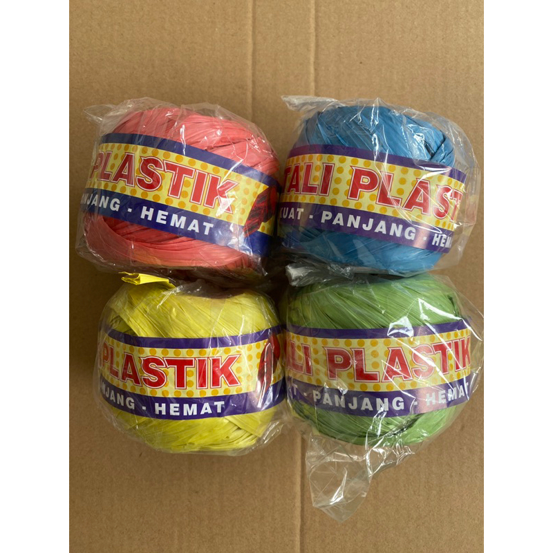 Jual Tali Rafia Pluit 100gram warna warni tali plastik tali ikat ...