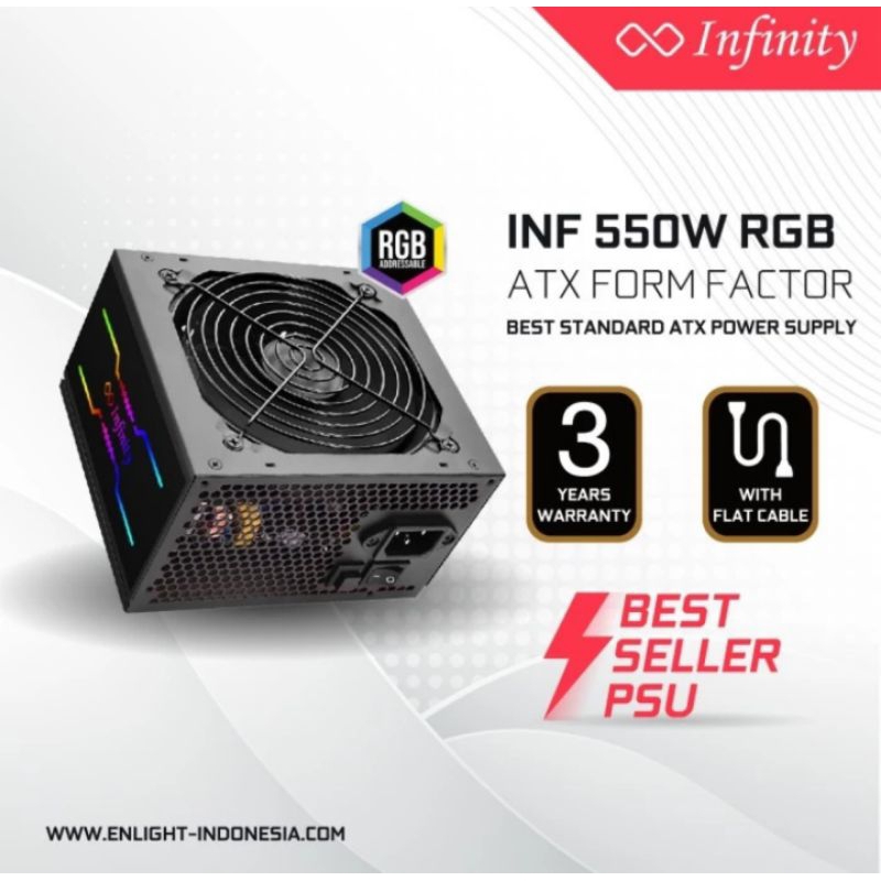 Jual POWER SUPPLY INFINITY 550W RGB 85% Efficiency | Shopee Indonesia