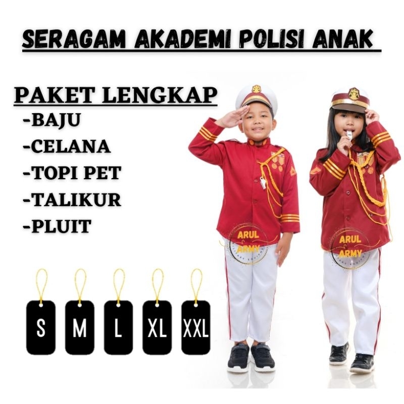 Jual baju seragam akademi polisi anak akpol anak setelan polisi anak ...