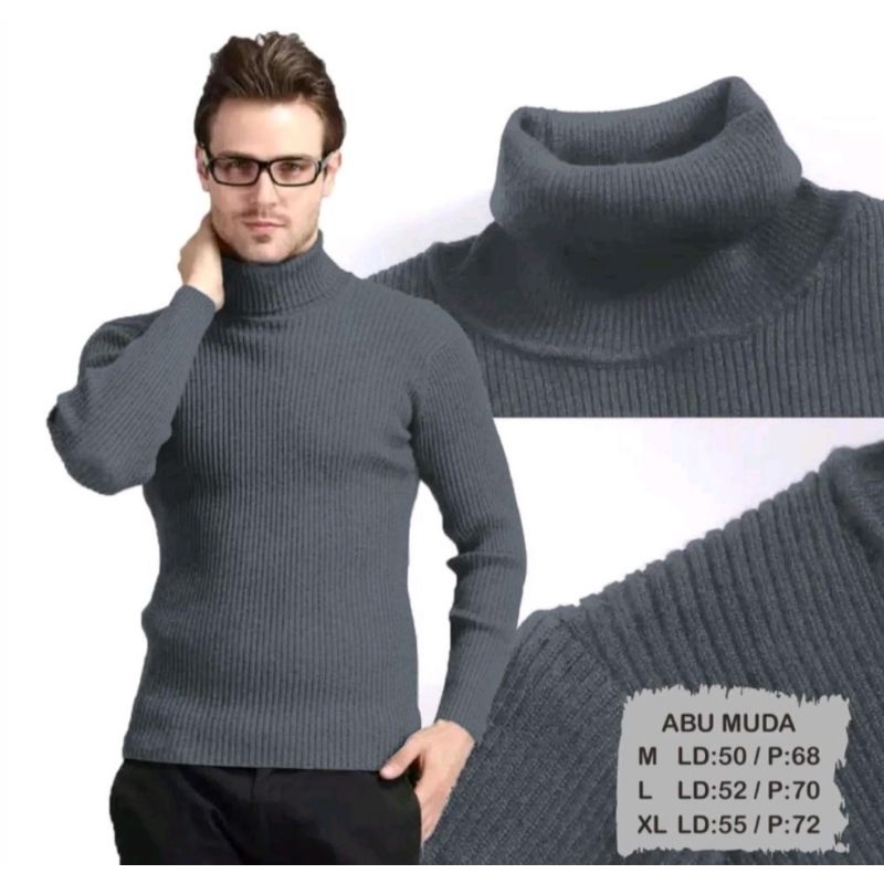 Jual KAOS RAJUT DEWASA LENGAN PANJANG LEHER TINGGI | Shopee Indonesia