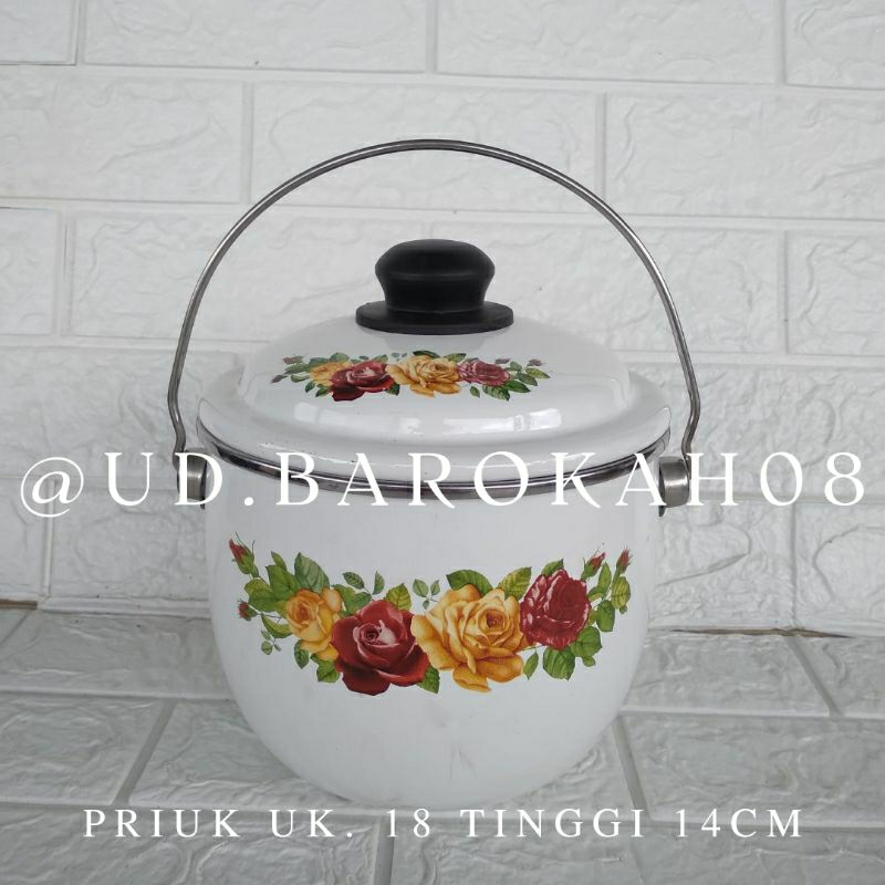 Jual PRIUK UKURAN 16 dan 18 MOTIF BUNGA BAHAN ENAMEL | Shopee Indonesia