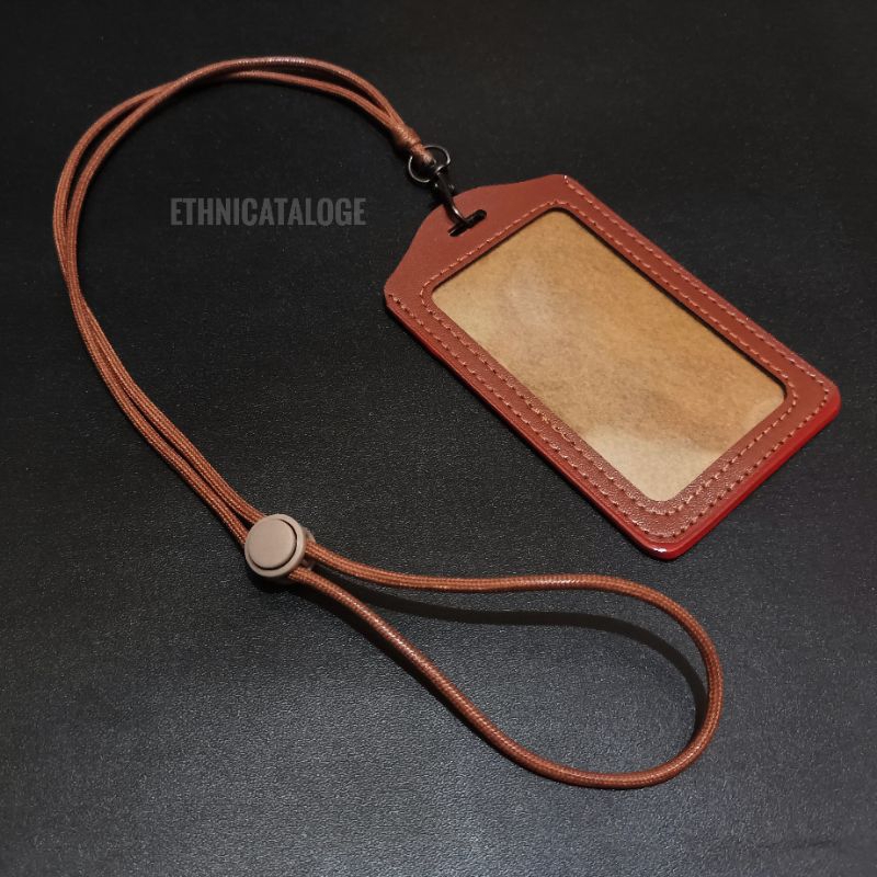 Jual LANYARD gantungan id card name tag holder tali premium coklat / id ...
