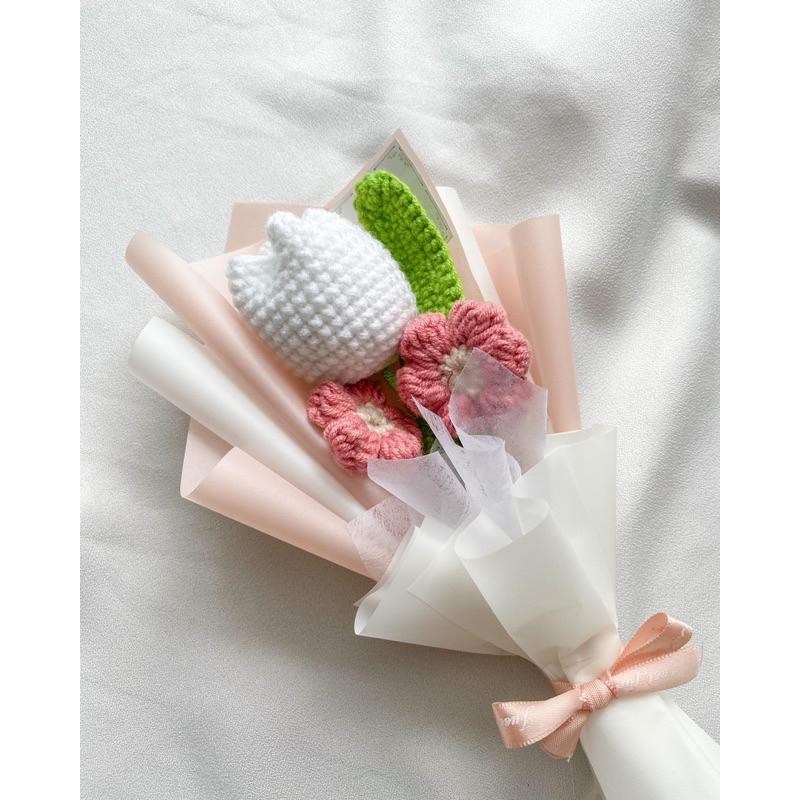 Jual Single Tulip Bouquet | buket bunga | bunga rajut tulip | bunga ...