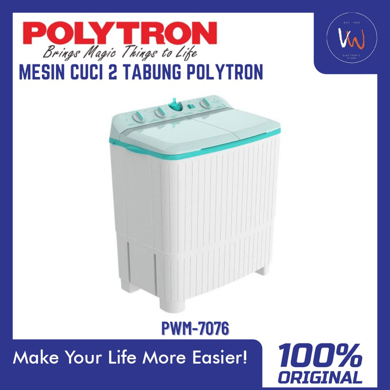 Jual Mesin Cuci 2 Tabung Polytron PWM 7076 / 8076 / 9076 / 1076 ...