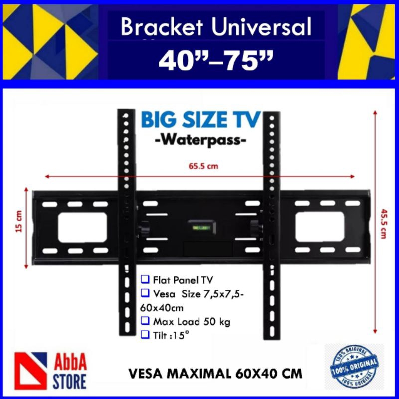 Jual Bracket Braket TV 40 43 45 50 55 65 70 75 Inch Samsung TCL LG Sony ...