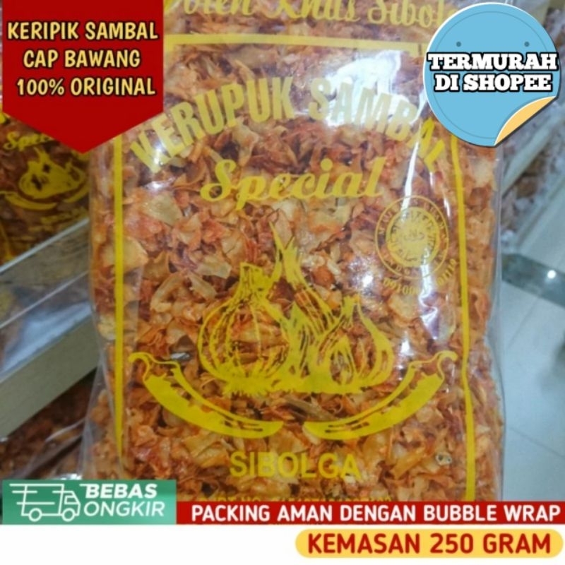 Jual Keripik Sambal Sibolga Cap Bawang Kemasan 250 Gram | Shopee Indonesia