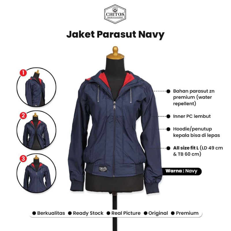 Jual JAKET CEWE/JAKET PARASUT/JAKET MOTOR CEWE | Shopee Indonesia