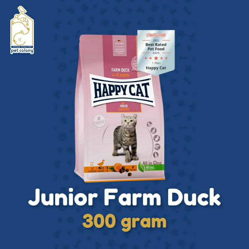 Jual Cat Food HAPPY CAT Junior Farm Duck 300g Makanan Kucing | Shopee ...