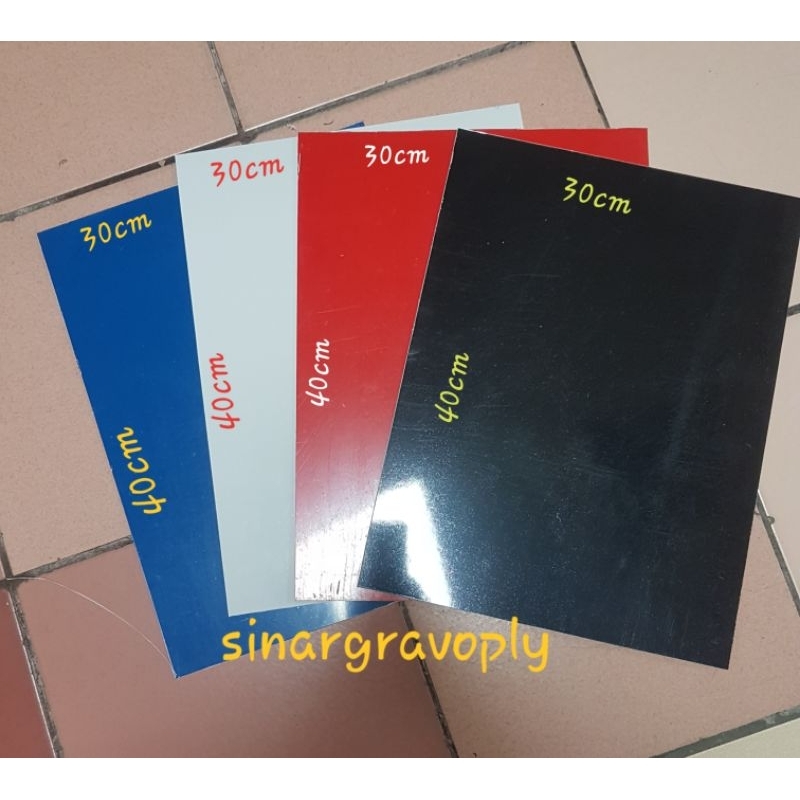 Jual Gravoply hitam teks putih. Putih teks hitam merah teks putih biru ...