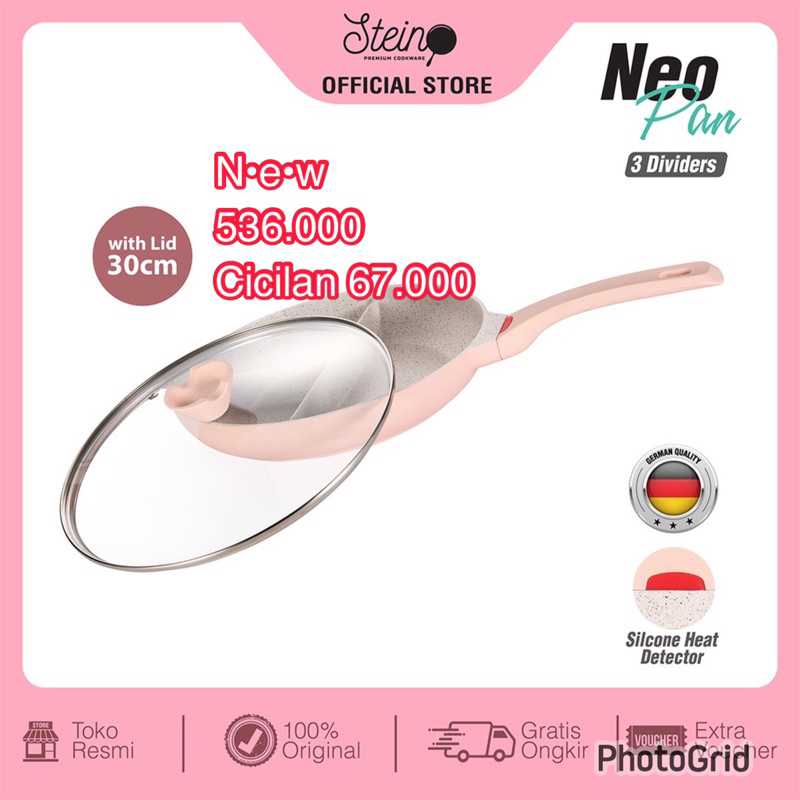 Jual STEIN COOKWARE STEIN Neo Pan | Panci 3 Divider | Panci Granite ...