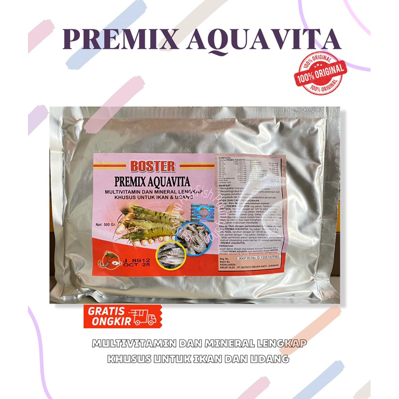 Jual BOSTER PREMIX AQUAVITA 500 gram , multivitamin premix BOSTER ...