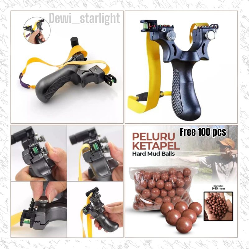 Jual ketapel/slingshoot/ketapel ikan/ketapel laser/ketapel black/free ...