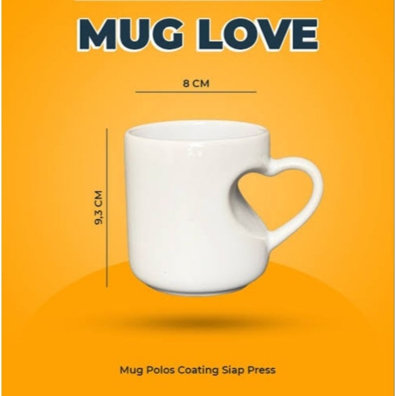 Jual Mug Love White Polos Coating | Shopee Indonesia
