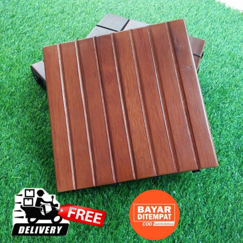 Jual [BISA COD] decking kayu motif lurus lantai kayu lantai portable ...